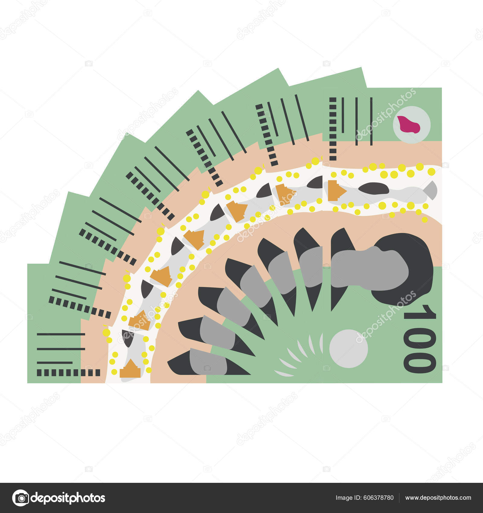 Australian Dollar Vector Illustration Australia Money Set Bundle ...