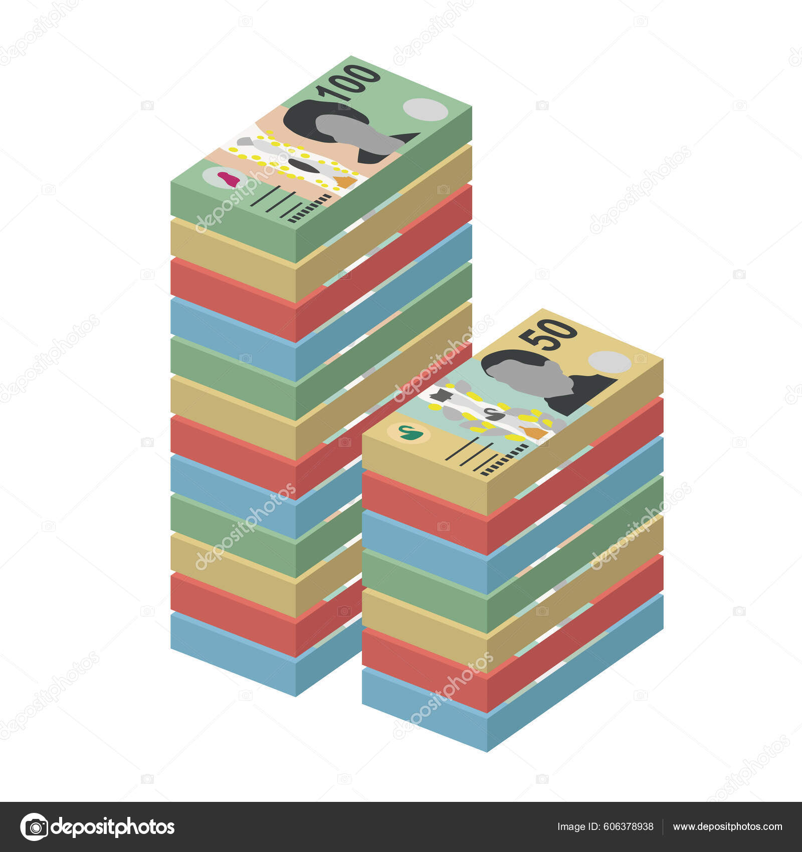 Australian Dollar Vector Illustration Australia Money Set Bundle ...