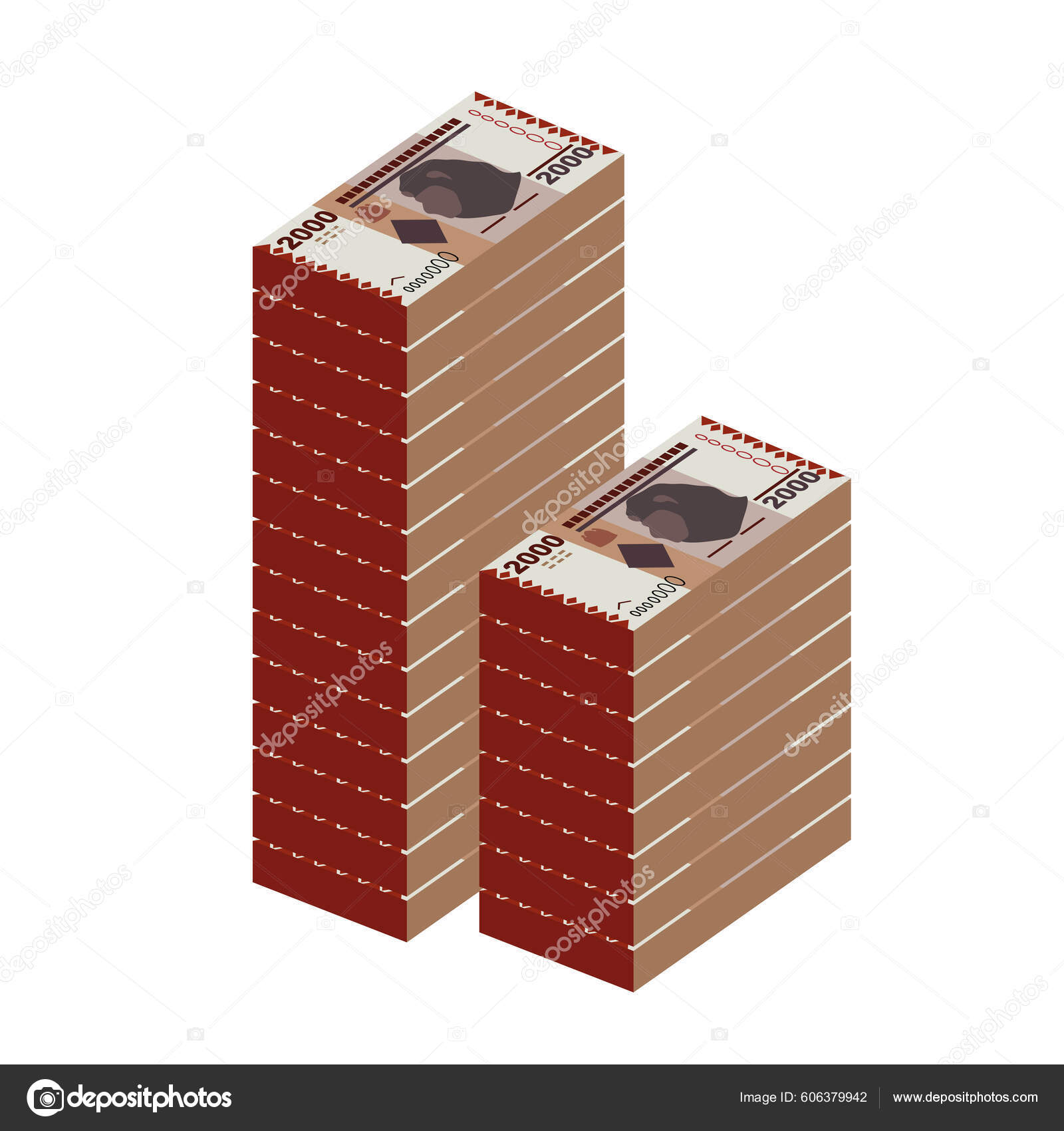 Chelín Tanzano Vector Illustration Dinero Tanzania Fijó Los Billetes ...