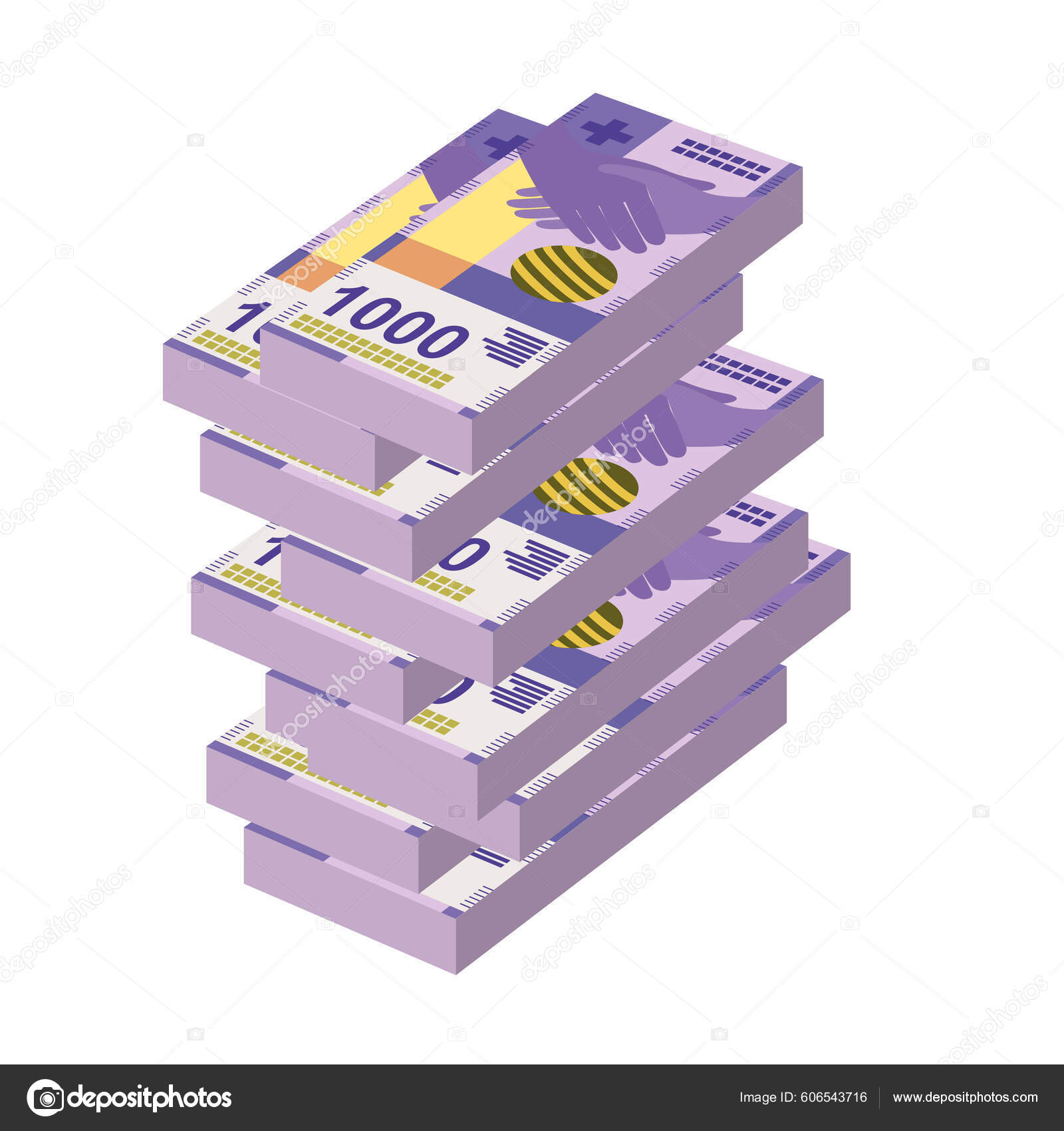 Swiss Franc Vector Illustration Switzerland Liechtenstein Money Set ...