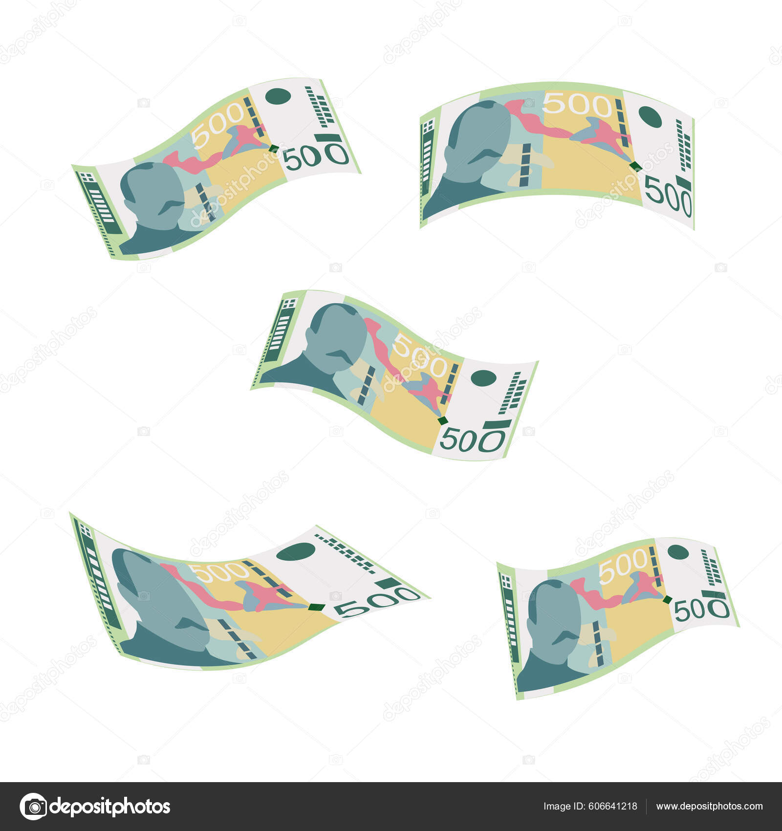 Serbian Dinar Vector Illustration Serbia Kosovo Money Set Bundle ...