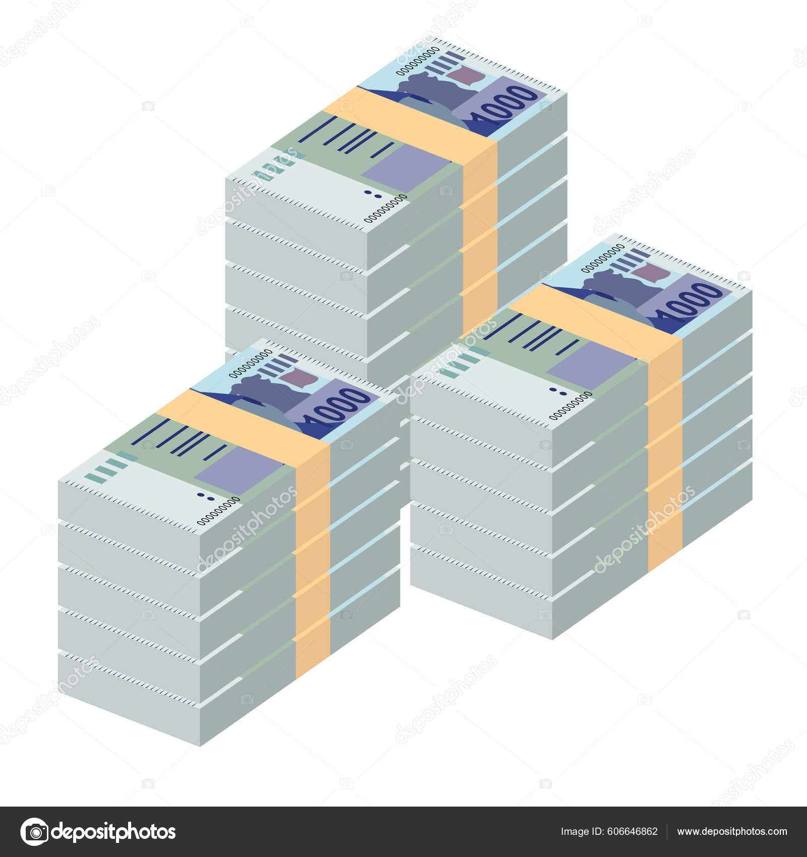 Pakistan Rupee Vector Illustration Pakistani Money Set Bundle Banknotes ...