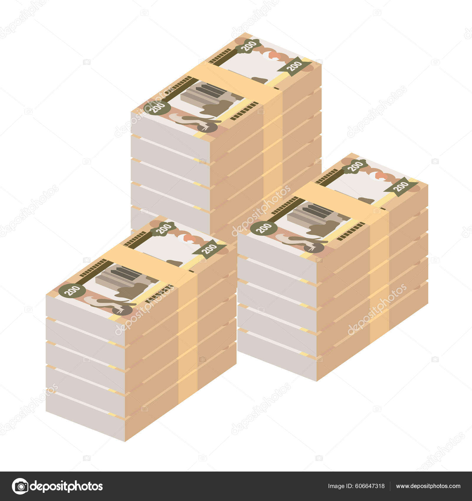 Uae Dirham Vector Illustration United Arab Emirates Money Set Bundle ...