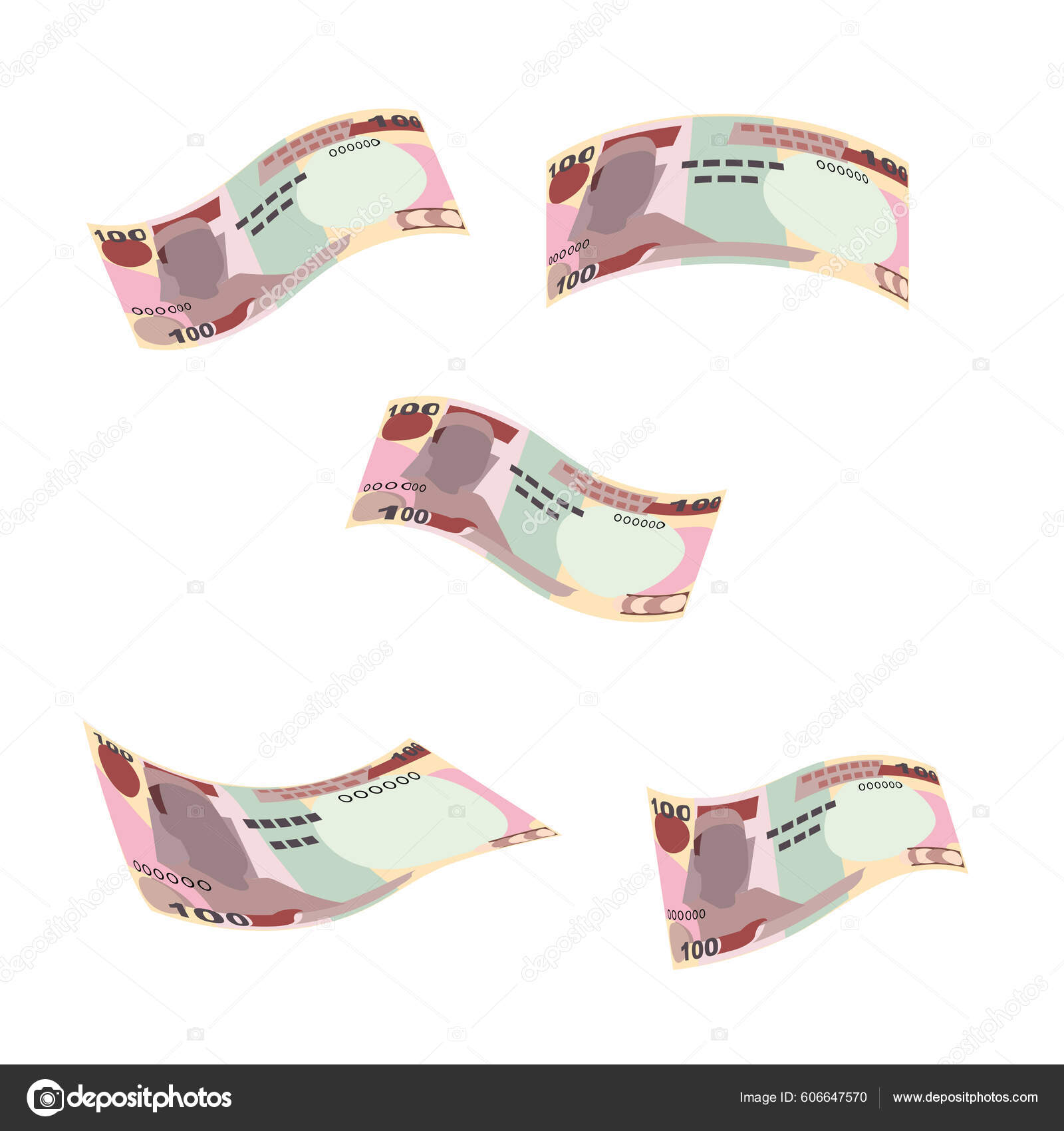 Nigerian Naira Vector Illustration Nigeria Money Set Bundle Banknotes ...