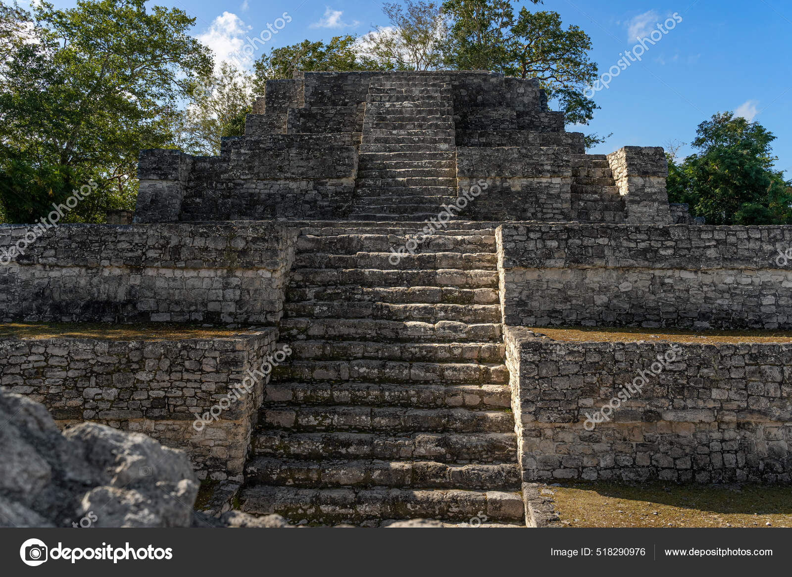 Mayan Staircase Great Calakmul Pyramid Amazing Architecture Ruins ...