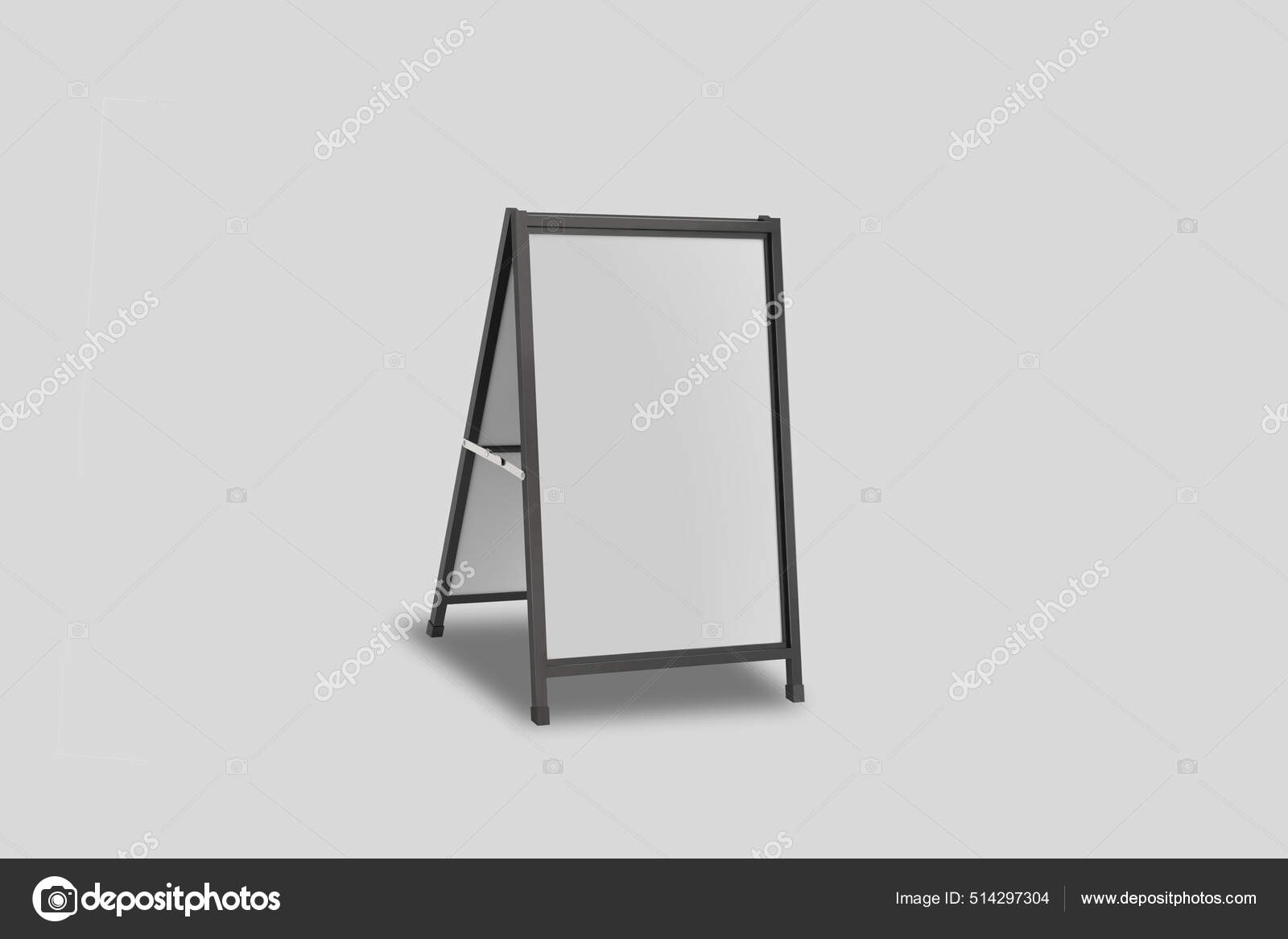 Empty Blank Outdoor Frame Sign Isolated Grey Background Information ...