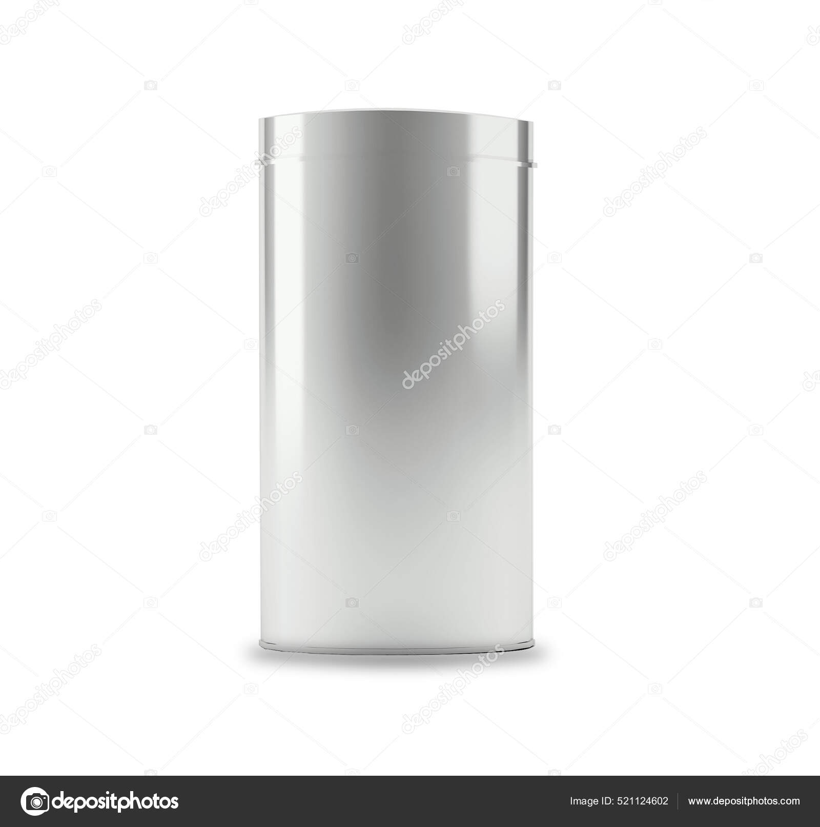 Metal Cylinder Box Mock Isolated White Background Rendering Stock Photo ...