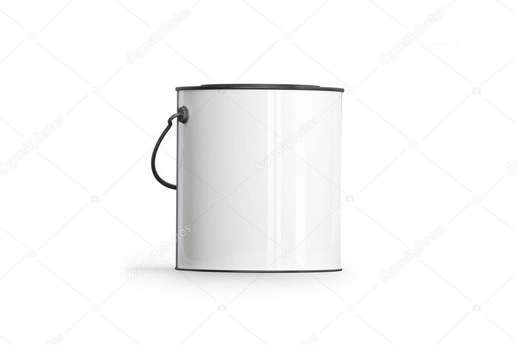 Pintura de metal blanco en blanco puede maqueta aislado sobre fondo ...