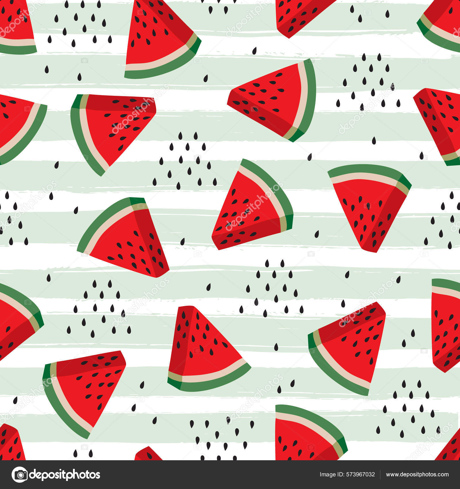 Watermelon Seamless Pattern Striped Brush Stroke Background Design ...