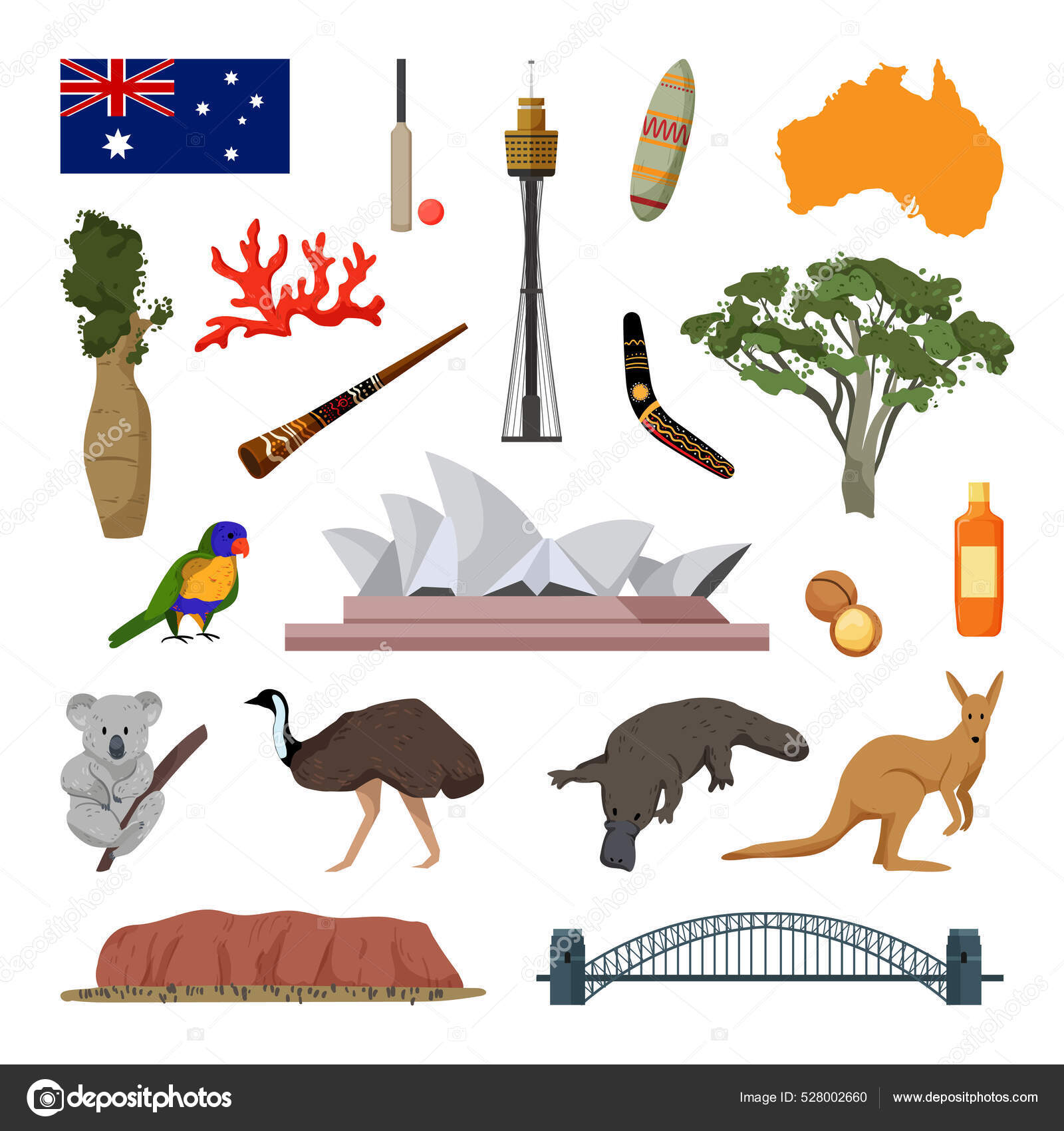 Vector Objects Associated Australia Illustrations Australian Landmarks ...