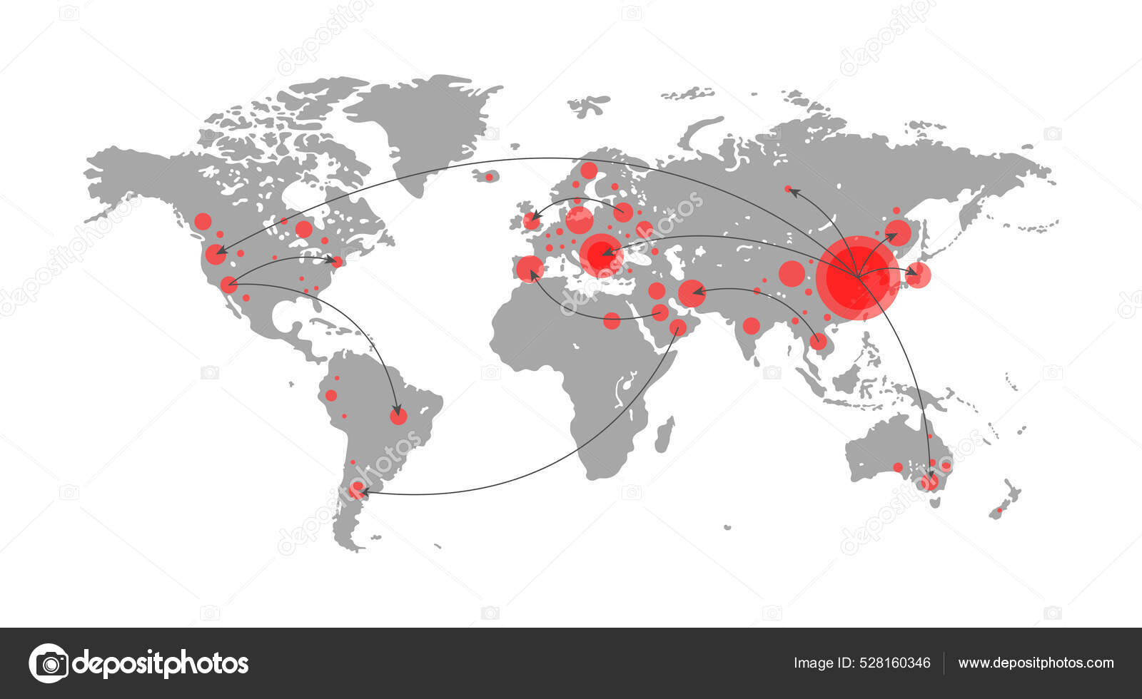Vector Illustration Map World Chart Spread Coronavirus Template ...