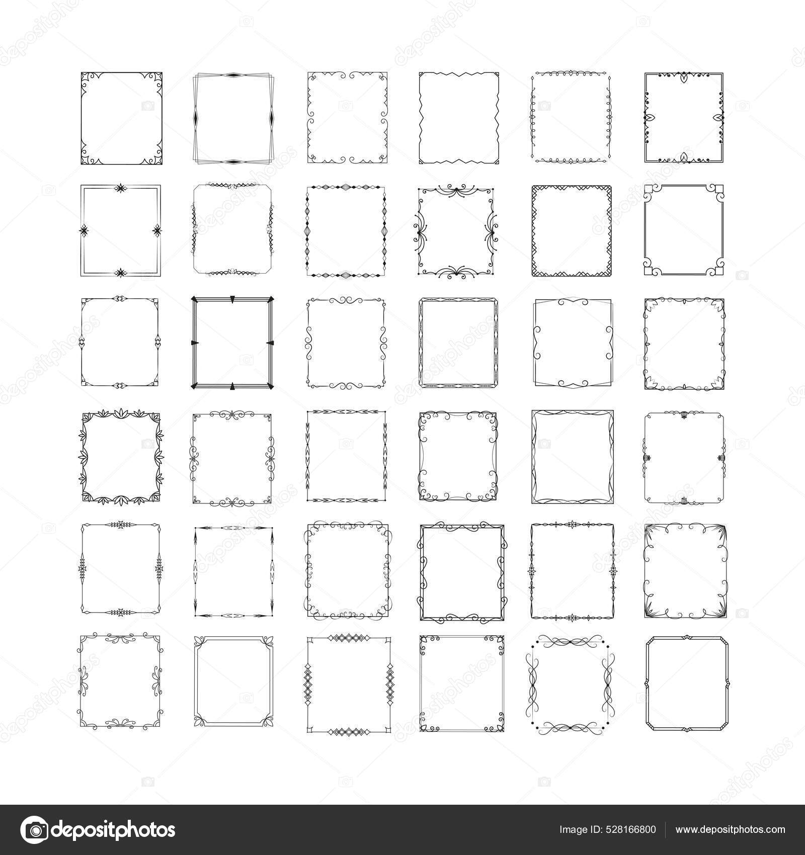 Set Elegant Rectangular Frames Decorating Creating Photos Stock Vector ...