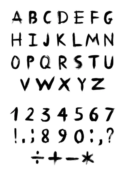 Vector Set Textured Grunge Letters Numbers Punctuation Marks Your Font ...