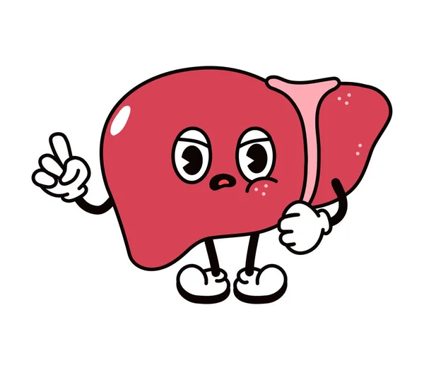 Cute angry sad gallbladder character. Vector hand drawn traditional ...