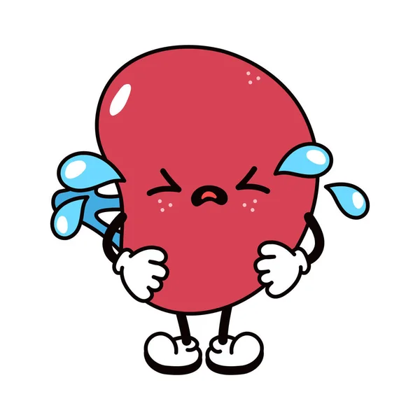 Cute Funny Crying Sad Intestines Character Vector Hand Drawn ...