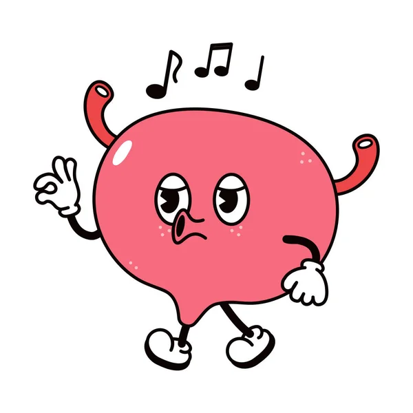 Cute Funny Crying Sad Intestines Character Vector Hand Drawn ...
