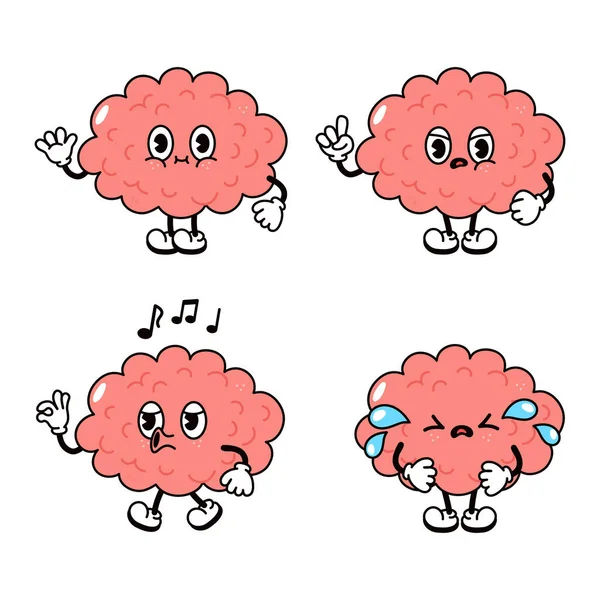 Funny Feliz Pancreas Personajes Paquete Conjunto Vector Dibujado Mano ...