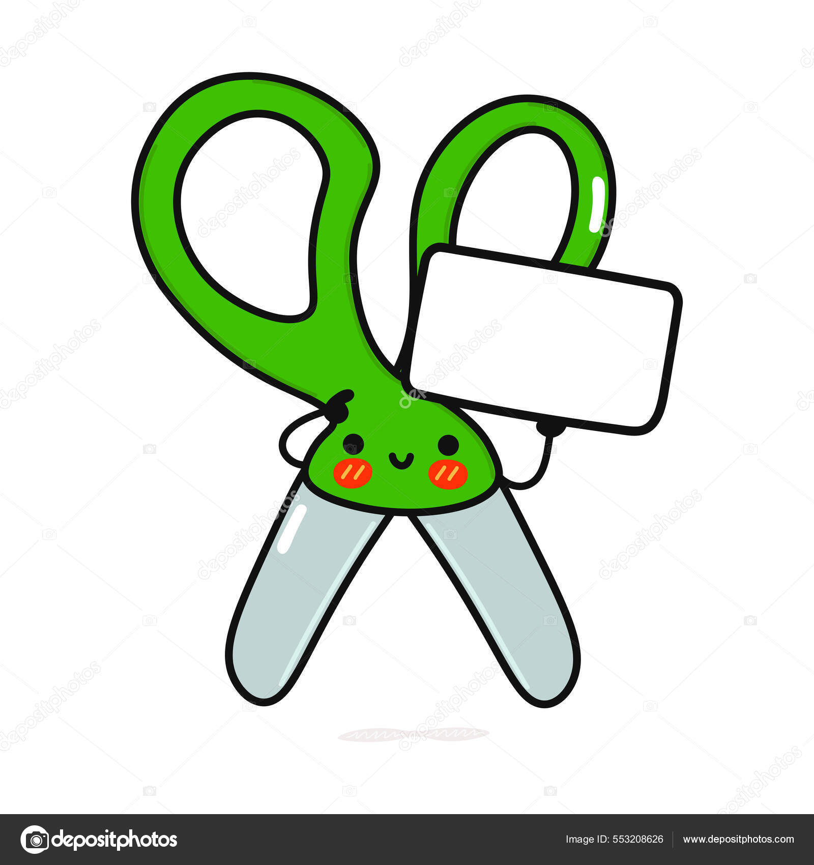 Posterli Komik Makas Vektör Çizimi Çizgi Film Kawaii Karakter Çizimi ...