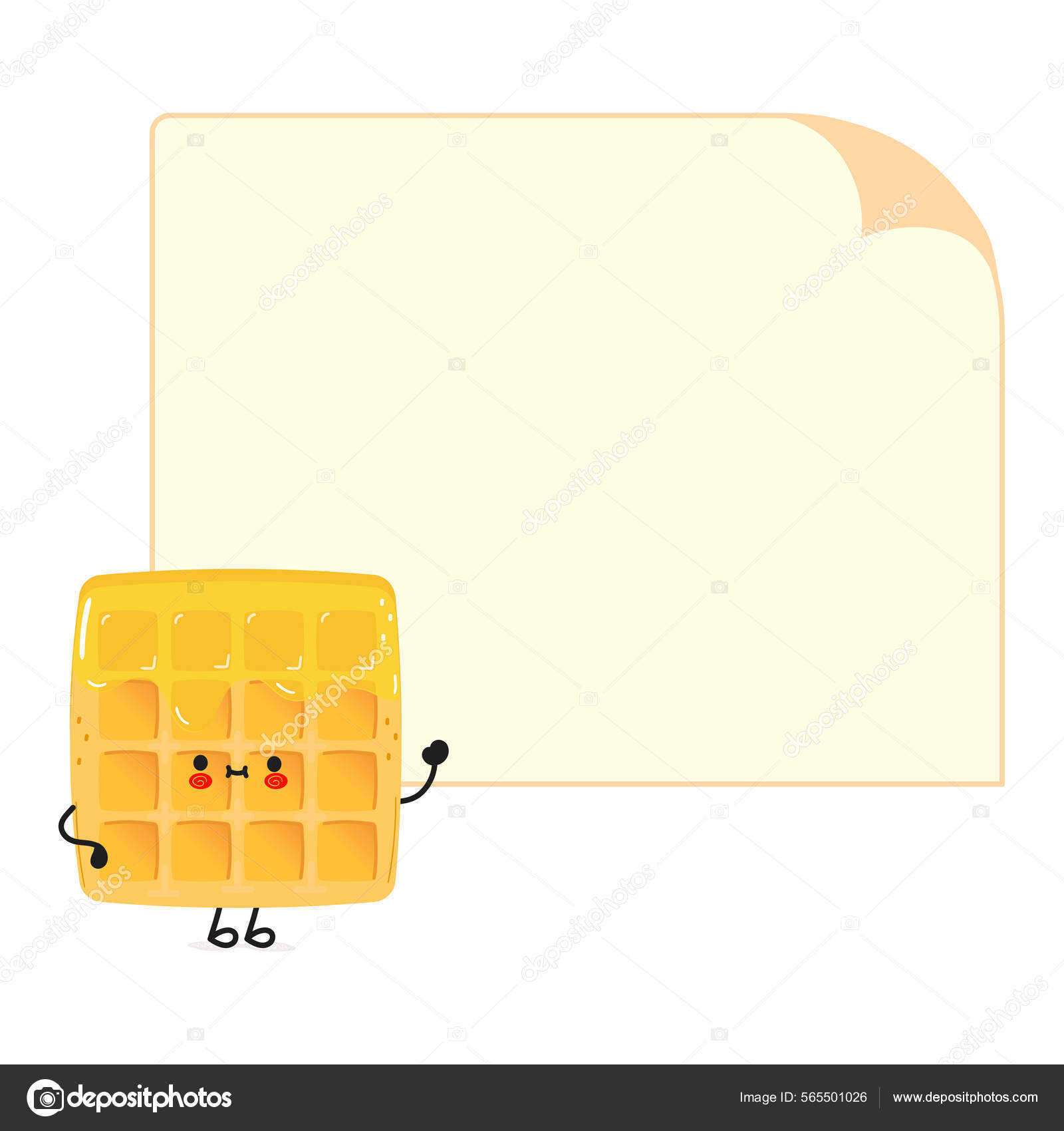 Cute Funny Wafer Character Speech Bubble Vector Hand Drawn Cartoon ...