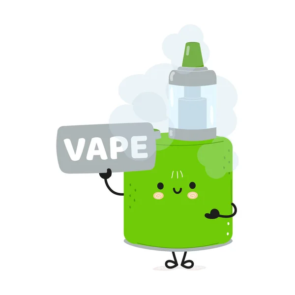 Lucu Berjalan Vape Lucu Vektor Tangan Gambar Kartun Kawaii Karakter ...