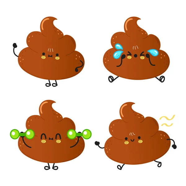 Cute Funny Poop Character Vector Hand Drawn Cartoon Kawaii Character ...
