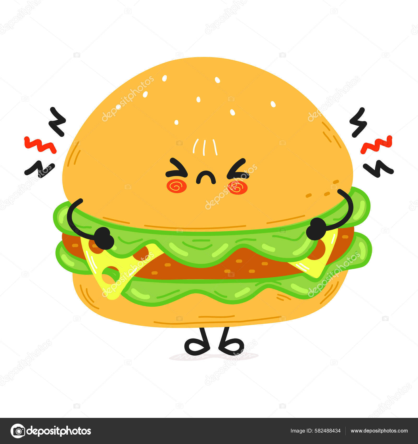 Cute Angry Hamburger Character Vector Hand Drawn Cartoon Kawaii ... Cute Angry Hamburger Character Vector Hand Drawn Cartoon Kawaii ...