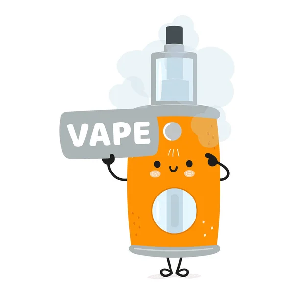 Lucu Berjalan Vape Lucu Vektor Tangan Gambar Kartun Kawaii Karakter ...