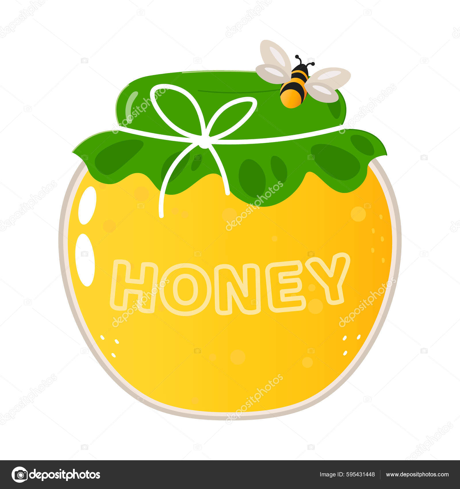 Cute Funny Jar Honey Character Vector Hand Drawn Cartoon Kawaii Stock ...