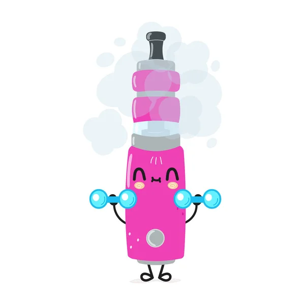 Lucu Berjalan Vape Lucu Vektor Tangan Gambar Kartun Kawaii Karakter ...