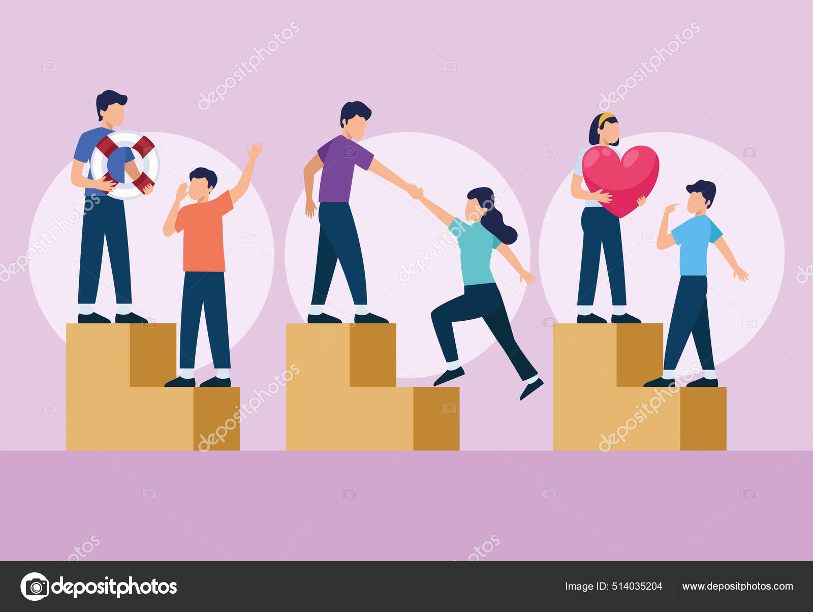 Support couples characters Stock Vector by ©jemastock 514035204