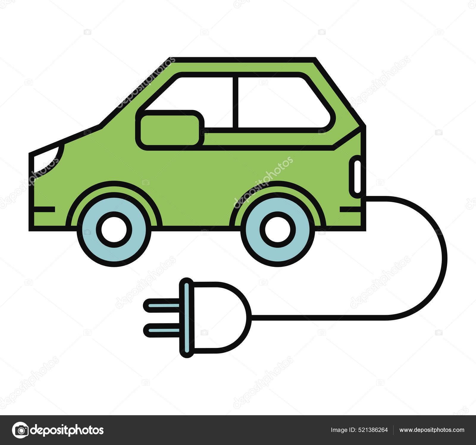 Electric car with plug Stock Vector by ©jemastock 521386264