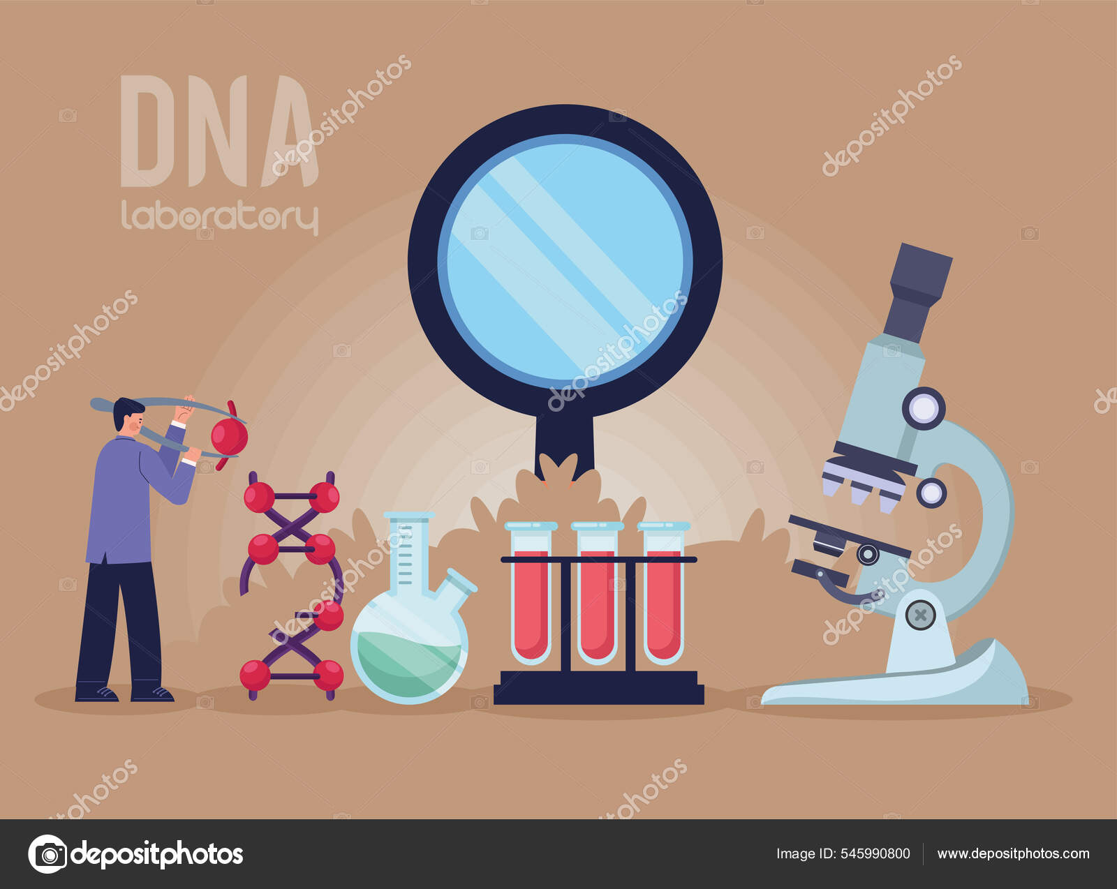 Dna laboratory with scientist Stock Vector by ©jemastock 545990800
