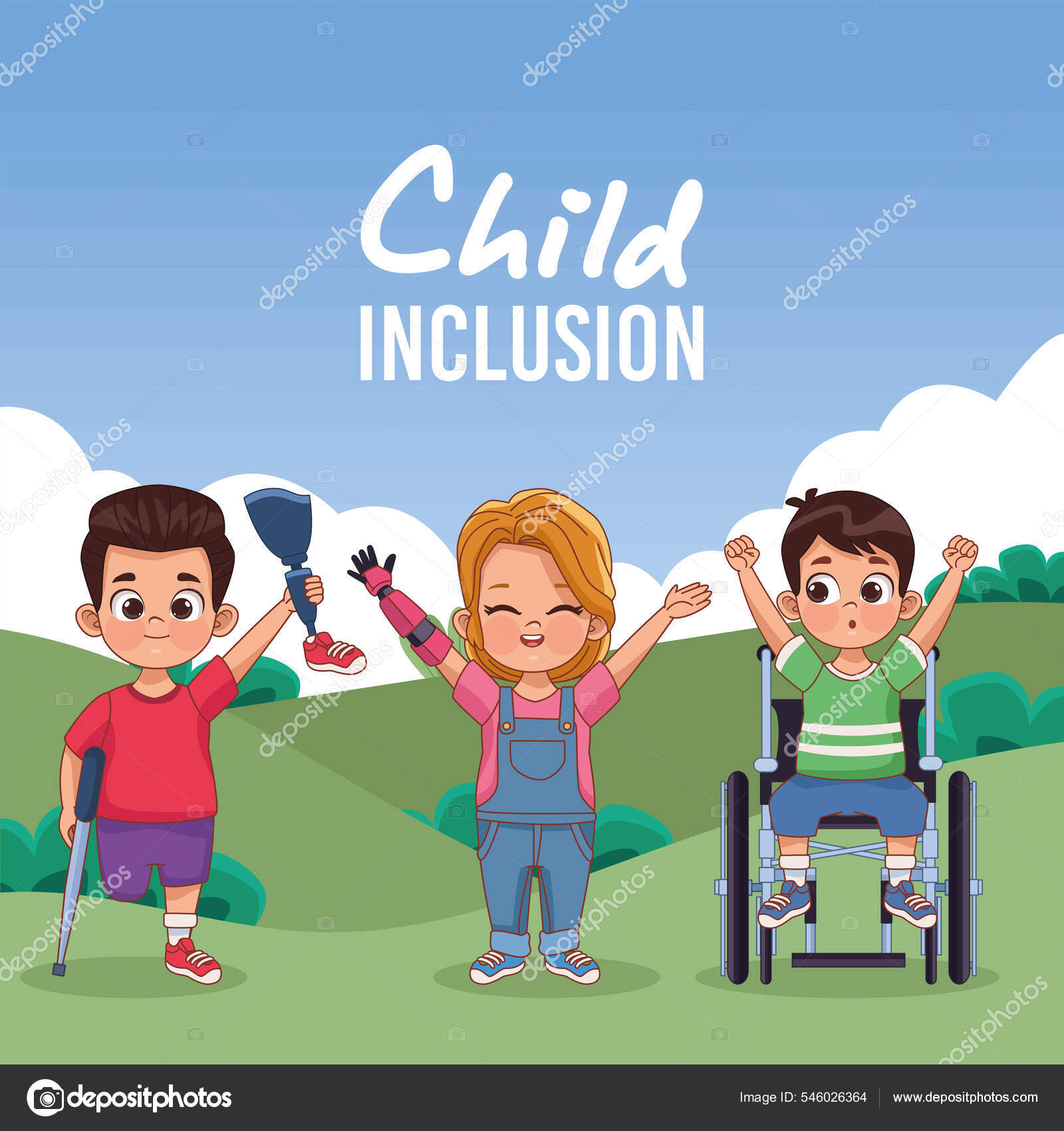 Ilustración de inclusión infantil Vector de stock #546026364 de ©jemastock