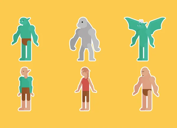 Image vectorielle Douze personnages créatures fantastiques par ...