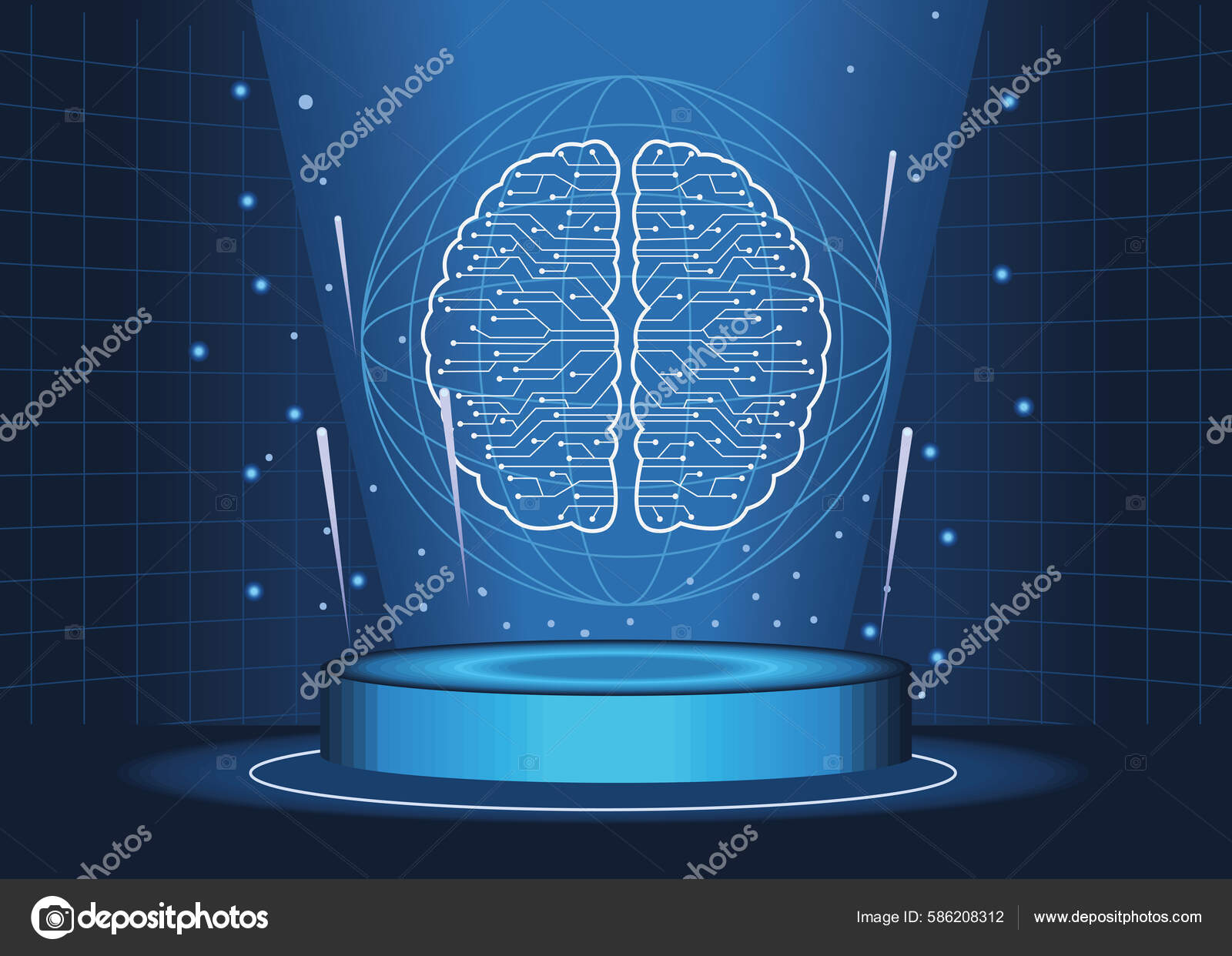 Cyber Security Brain Poster Background Stock Vector Image by ©jemastock ...