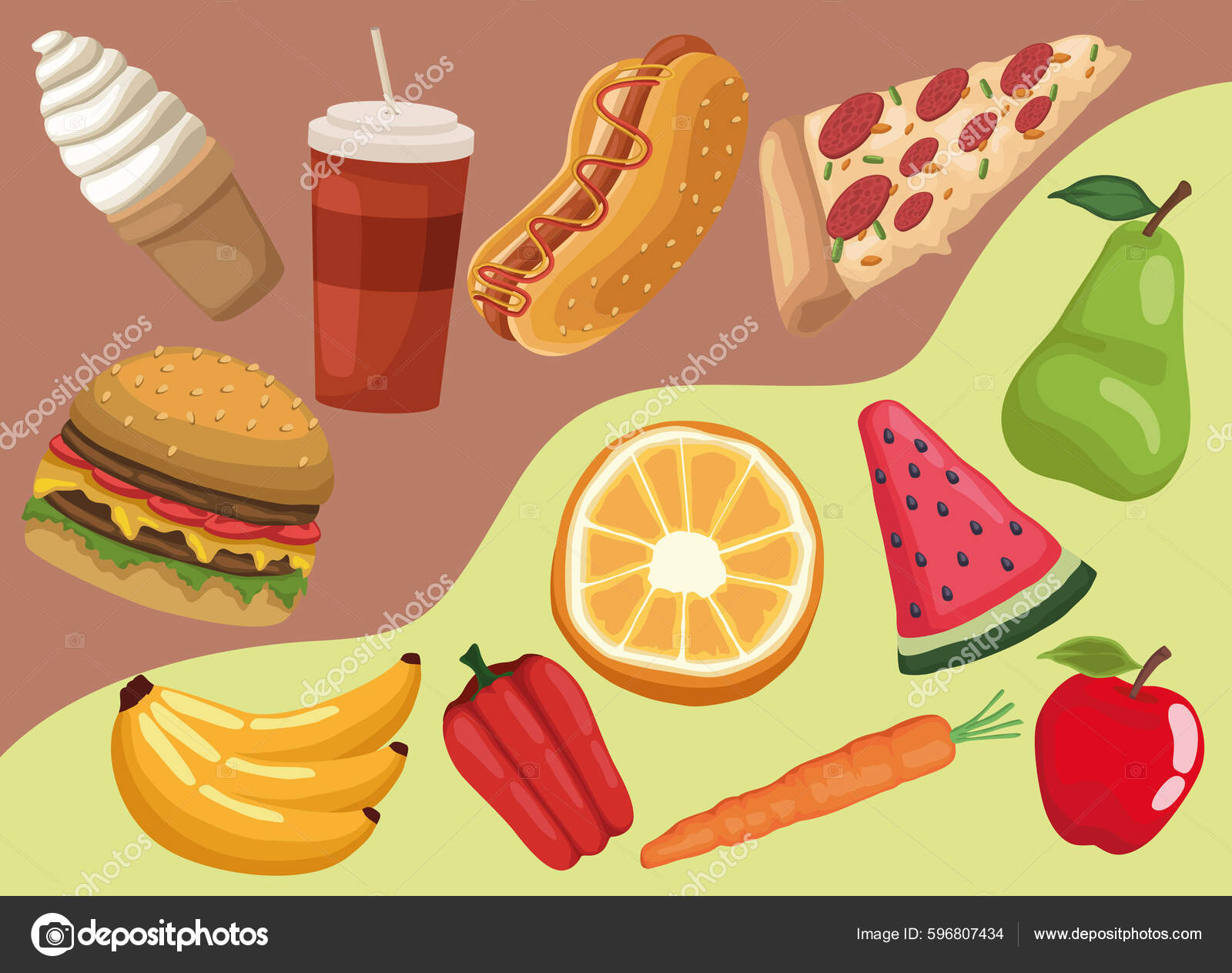 Delicious Food Ingredients Pattern Background Stock Vector Image by ...