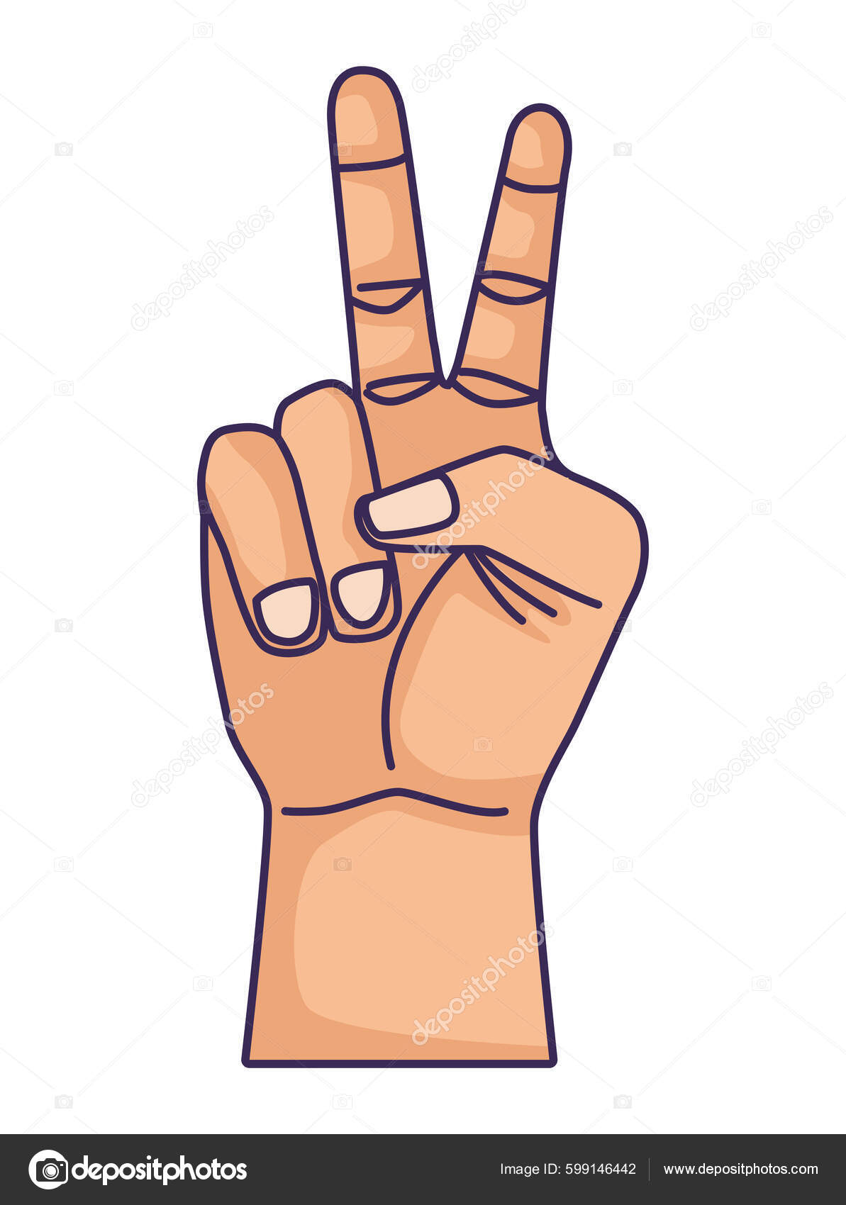 Hand Frieden Und Liebe Symbol Stock-Vektorbild von ©jemastock 599146442