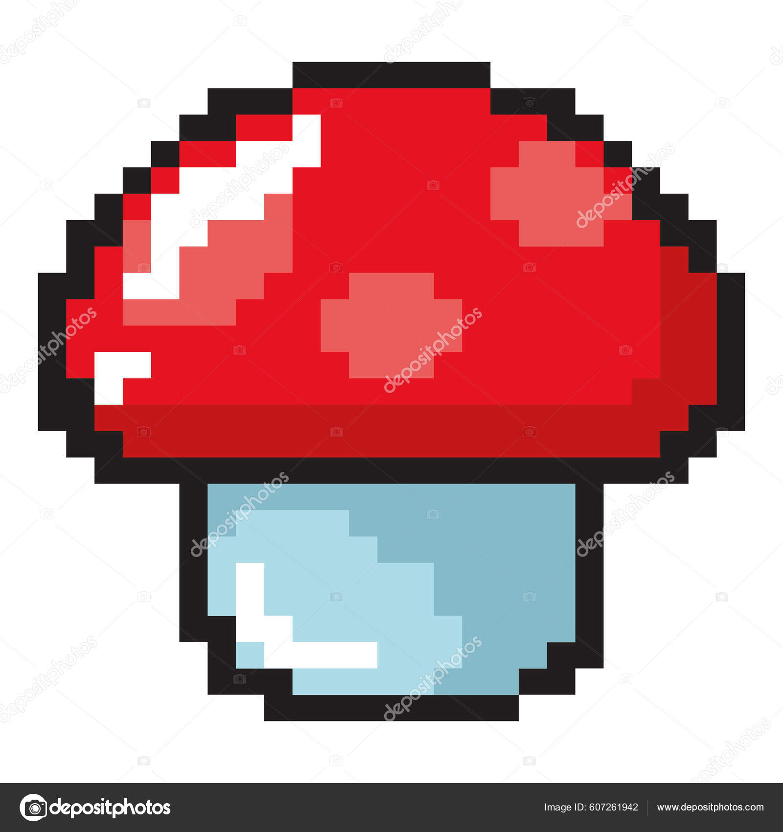 Hongos Pixel Arte Aislado Icono Vector de stock por ©jemastock 607261942