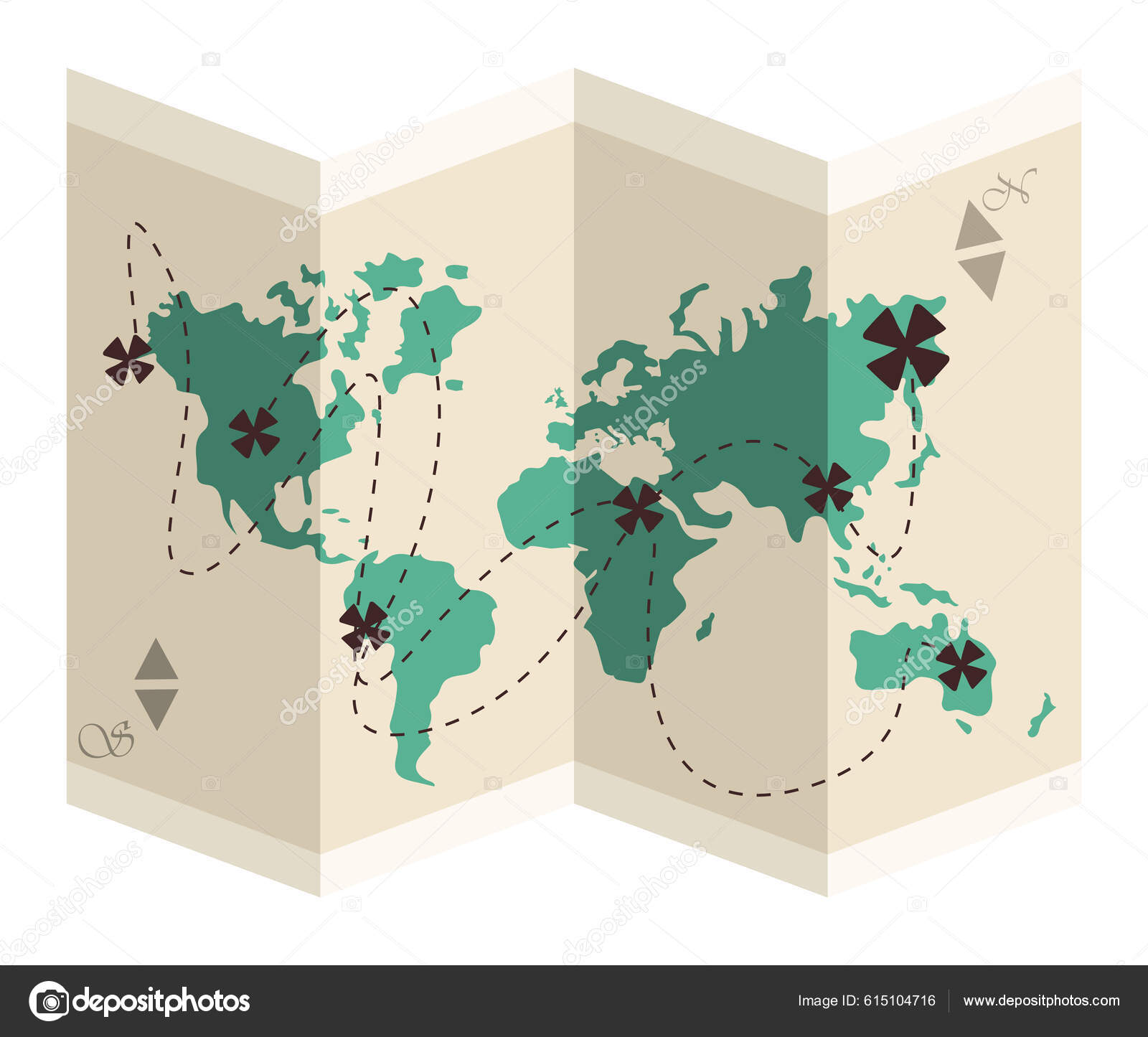 Paper Map Guide Traveling Icon Stock Vector by ©jemastock 615104716
