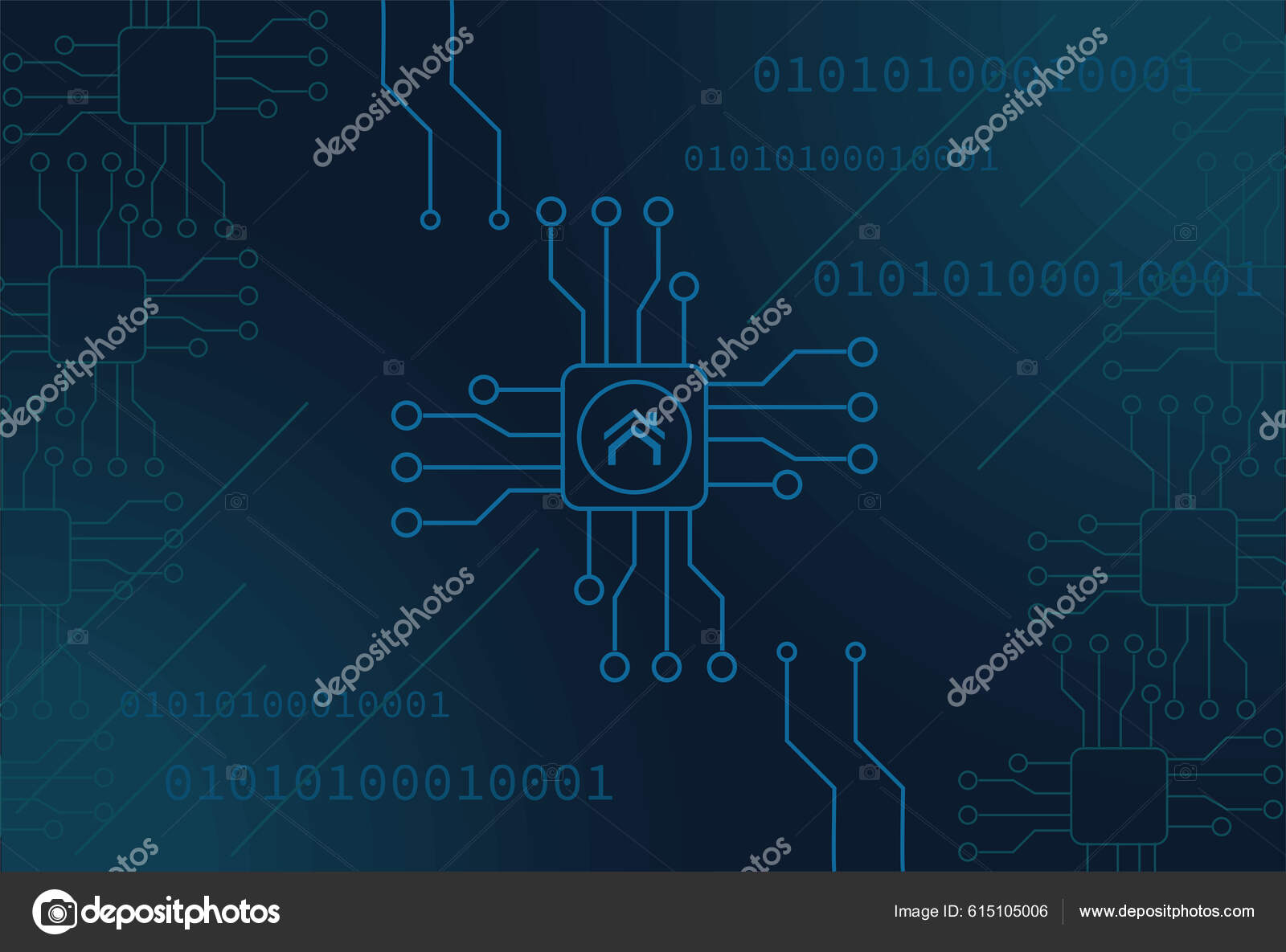 Smarthome Tech Circuit Background Stock Vector by ©jemastock 615105006