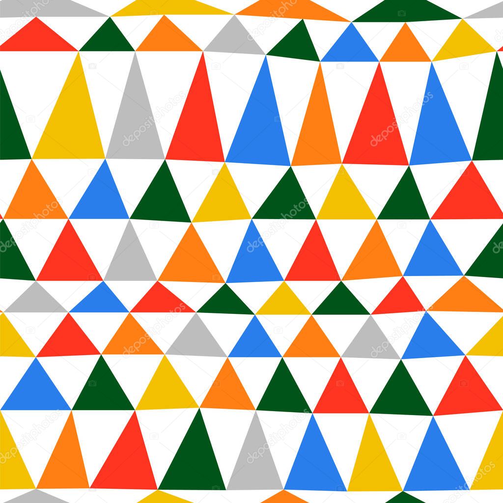 Forma de triángulo geométrico colorido dibujo animado plano patrón sin ...
