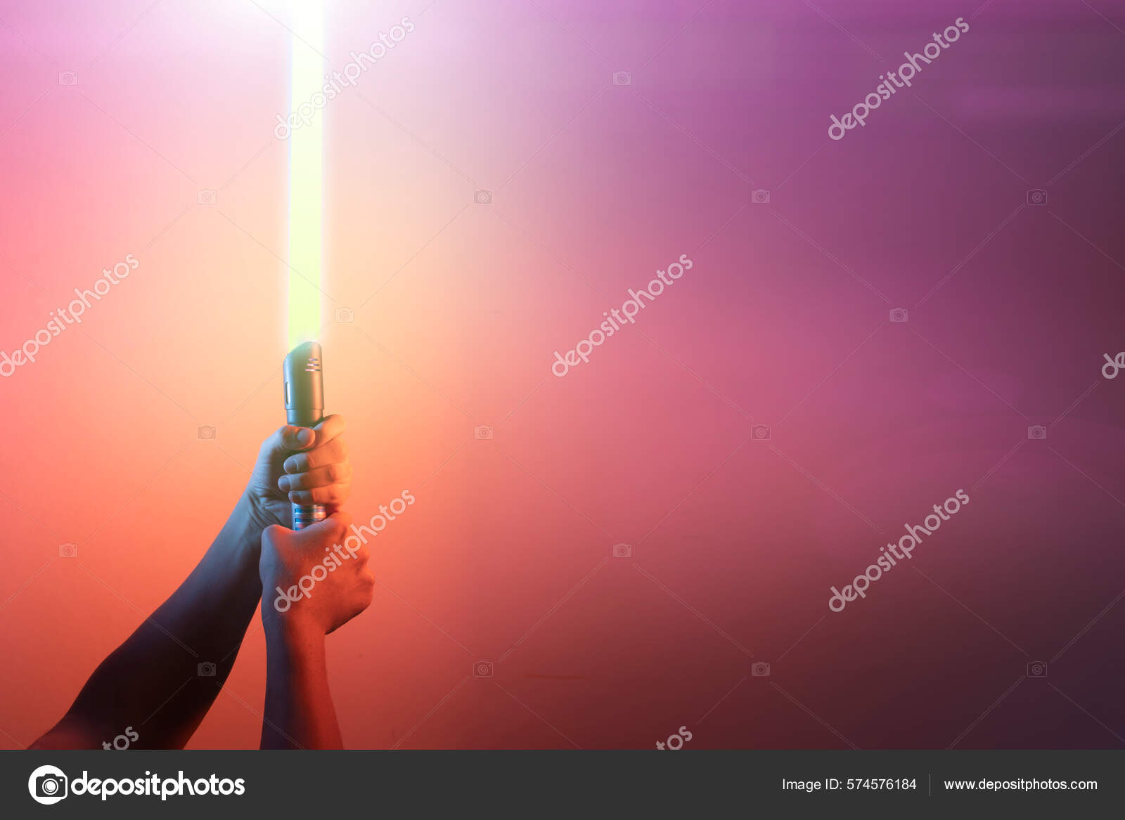 Fantastic Laser Sword Lightsaber Hands Man Stock Photo by ©DenisSmile ...