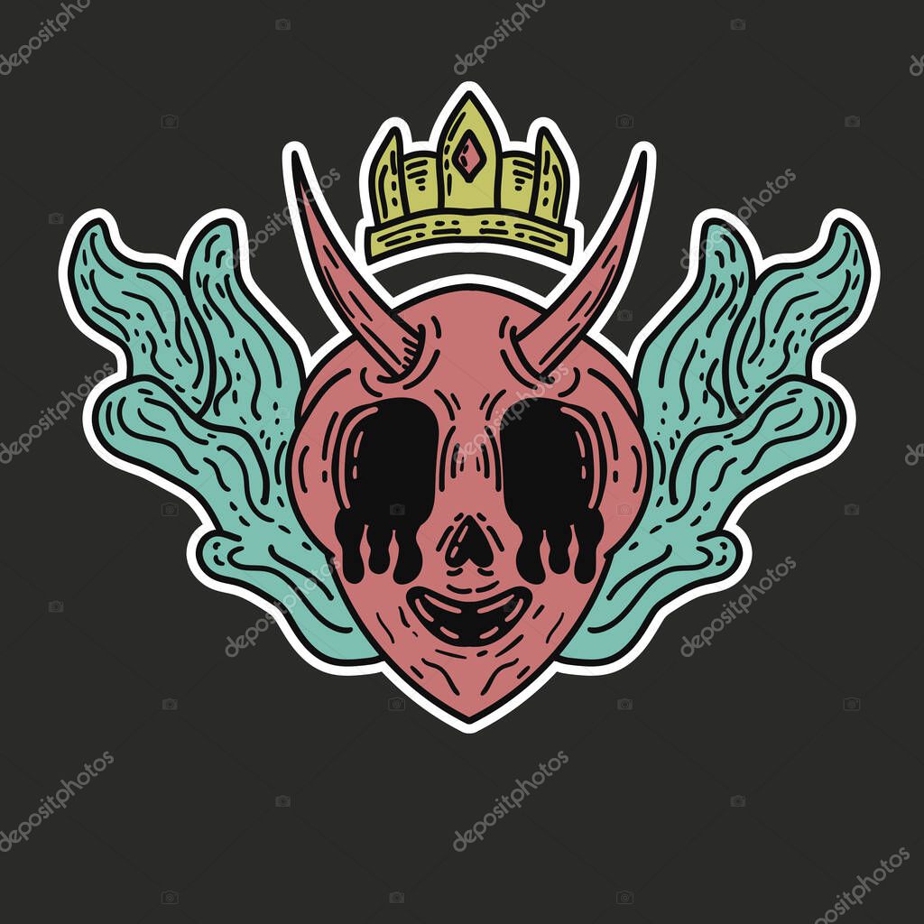 mano dibujado demonio rey llorando 2024