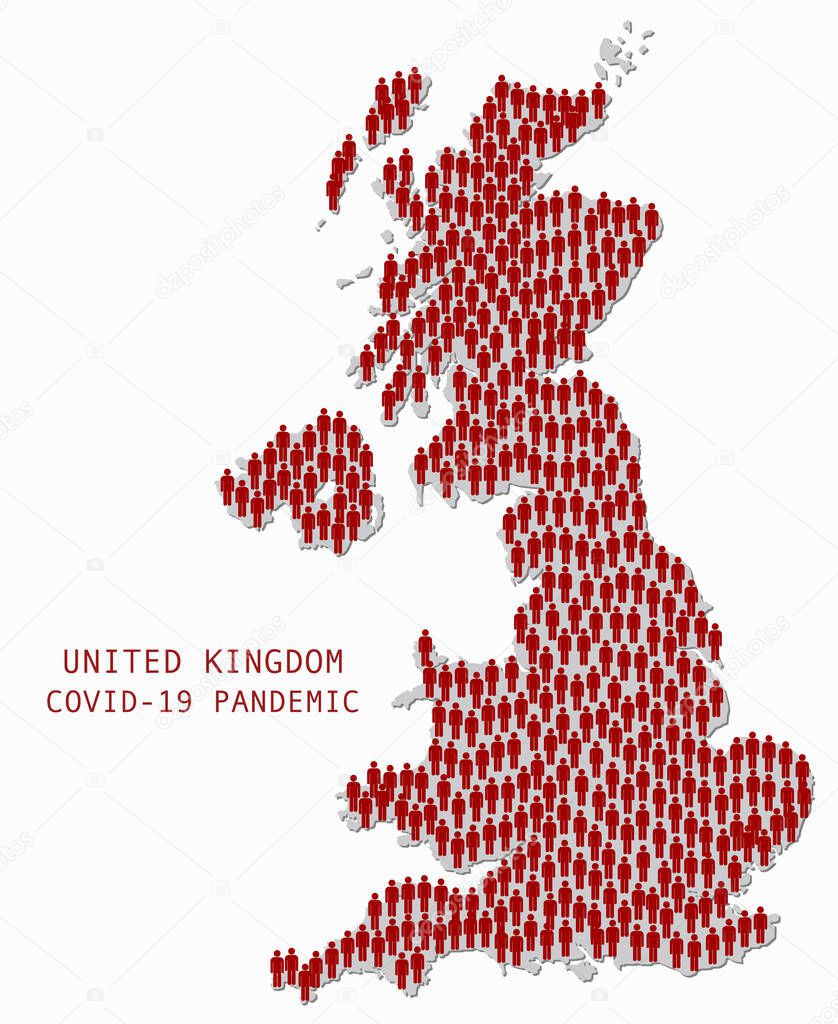 Ilustraciones concepto personas rojas símbolos en forma de mapa de ...