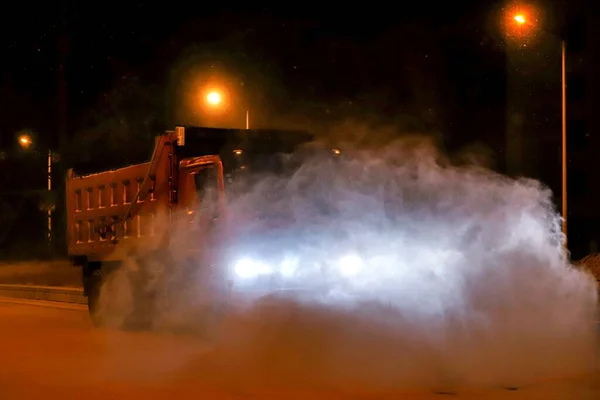 fire tank at night - Stock Image - Everypixel