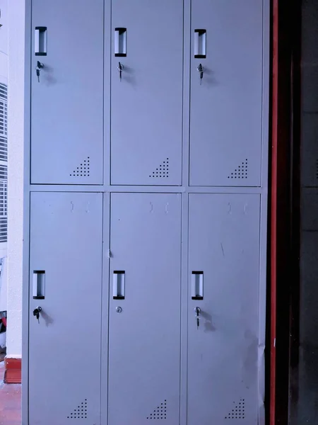 empty locker room with a lot of drawers - Stock Image - Everypixel
