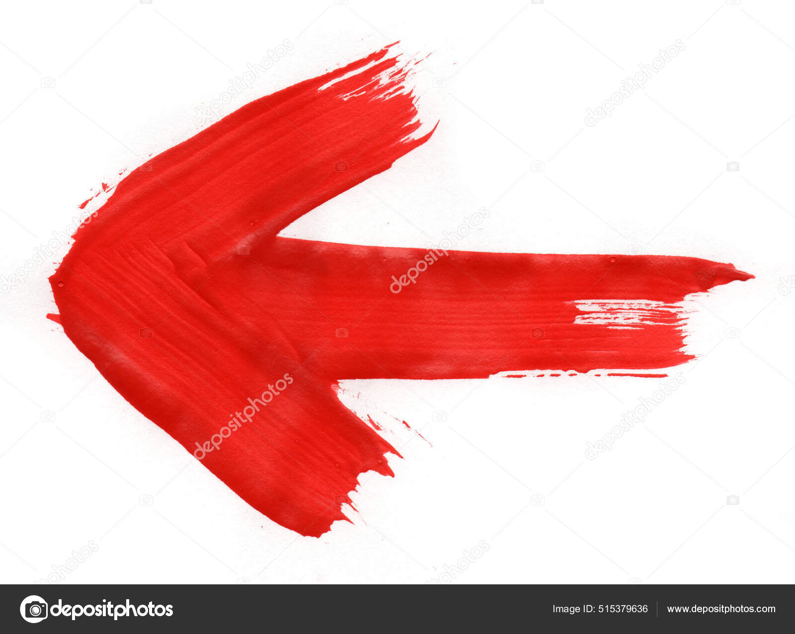 Red Arrow Drawn Acrylic Paint White Background Stock Photo by ©andrew ...