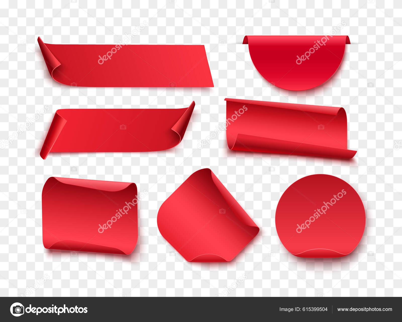 Las Etiquetas Etiquetas Insignias Rojas Blanco Están Aisladas Sobre ...