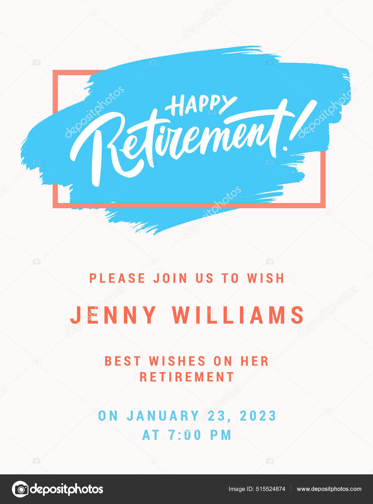 Feliz invitación a la fiesta de retiro. Letras vectoriales. Vector de ...