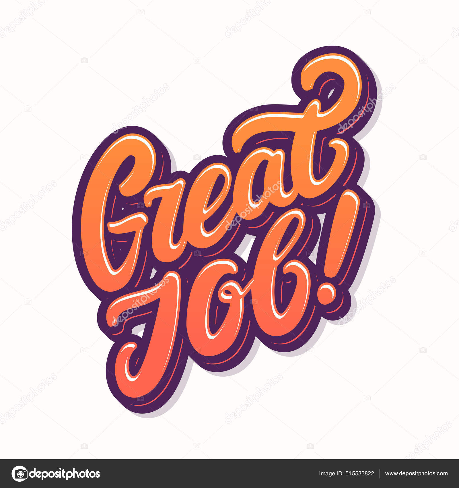 Great Job. Vector handwritten lettering. Stock Vector by ©alexgorka ...